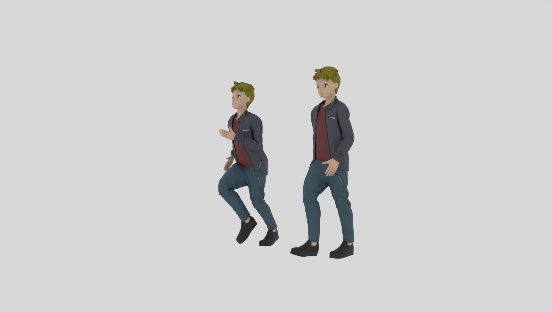 3D Model Cartoon Character Walking And Running Animation - TurboSquid ...