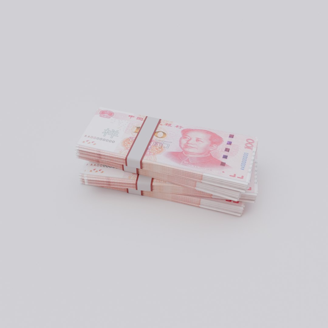 3D Model 100 Chinese Renminbi CNH Currency - TurboSquid 2378433