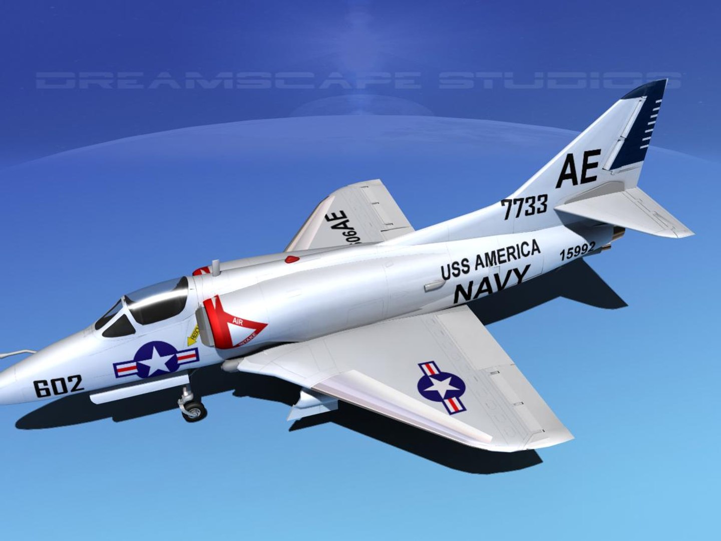 Skyhawk Douglas A-4 A-4d 3d Max