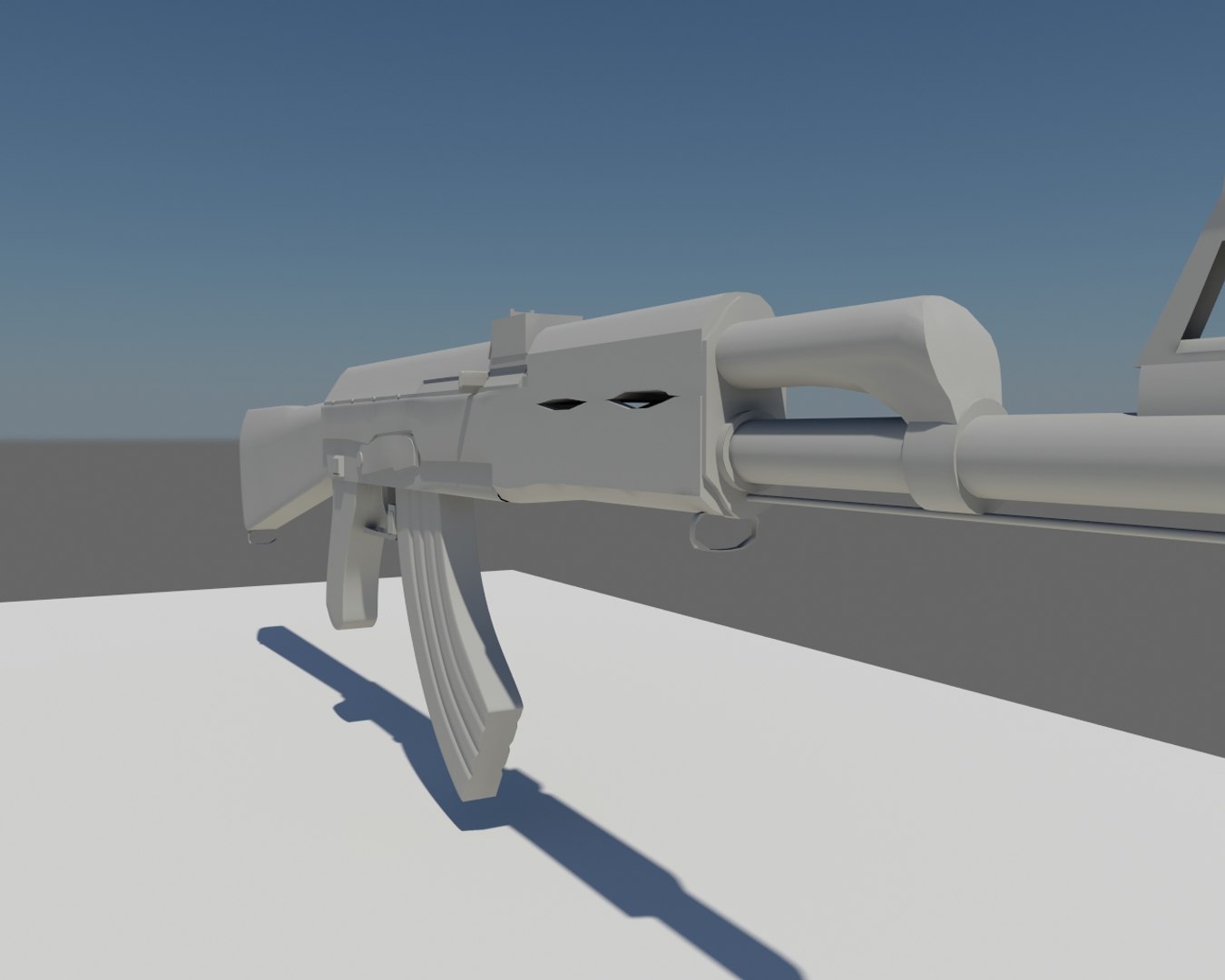 Ak47 Weapon Untextured 3d Model
