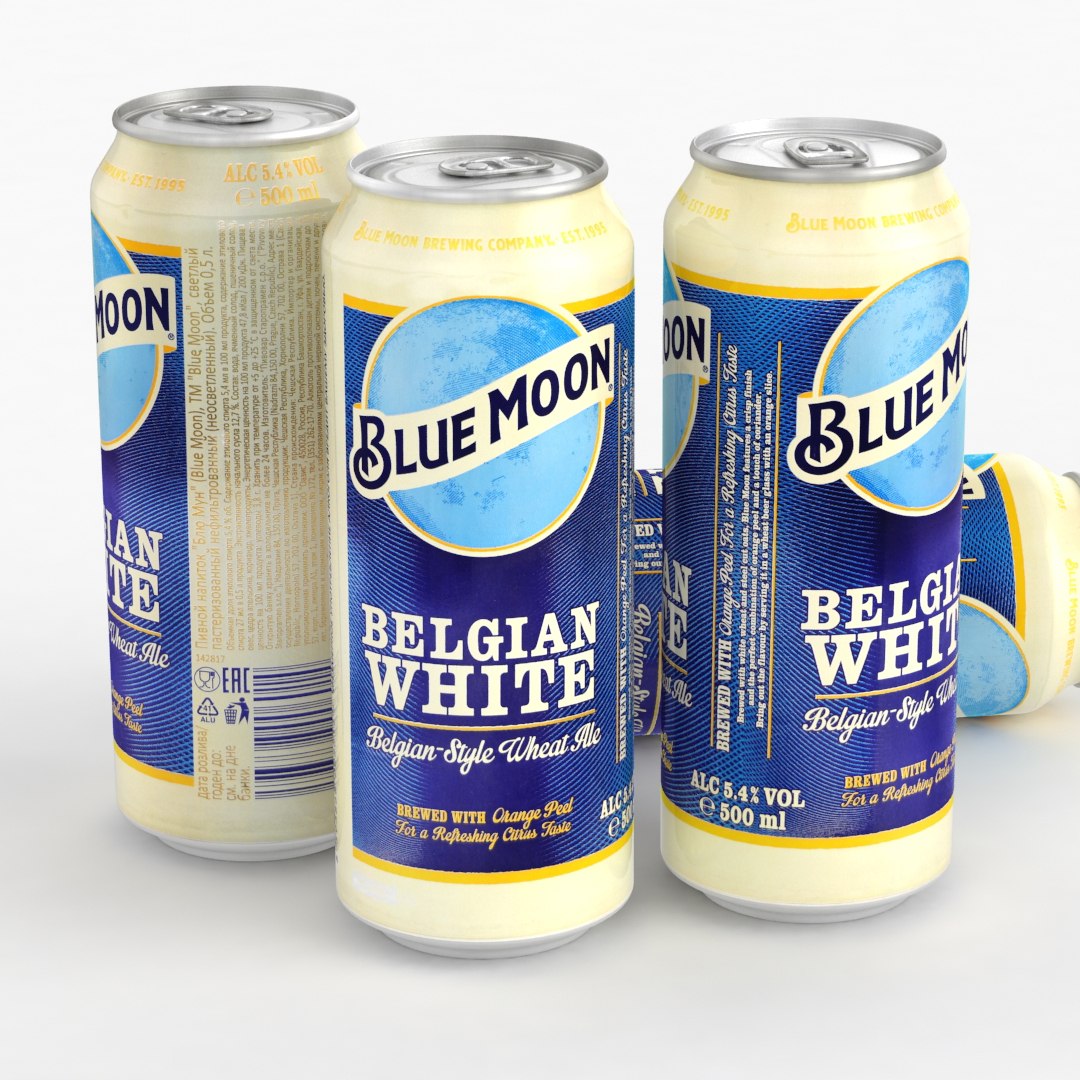 3D Beer Can Blue Moon Belgian White 500ml 2022 - TurboSquid 1841613