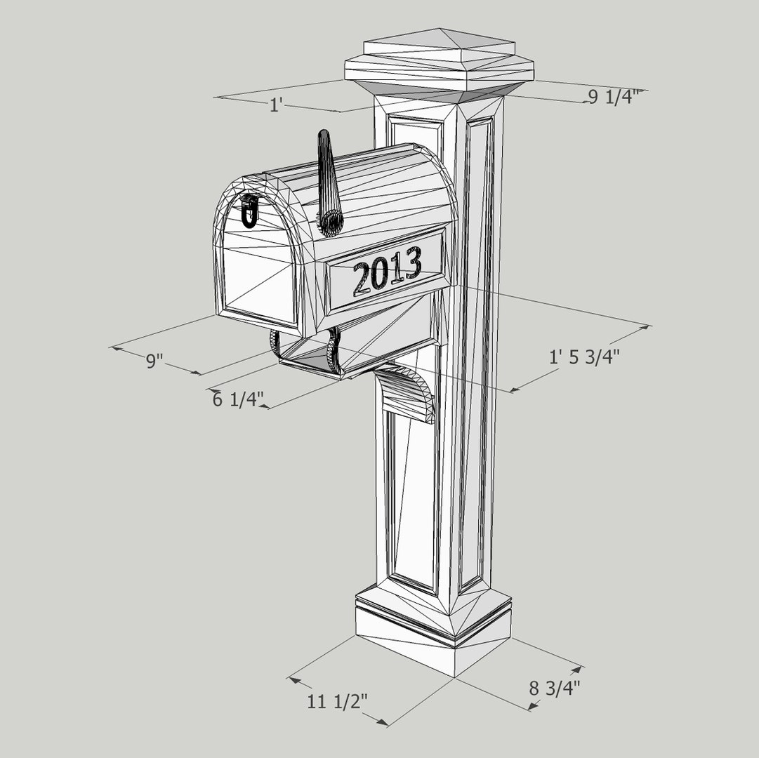 3d Model Newport Mailbox Post