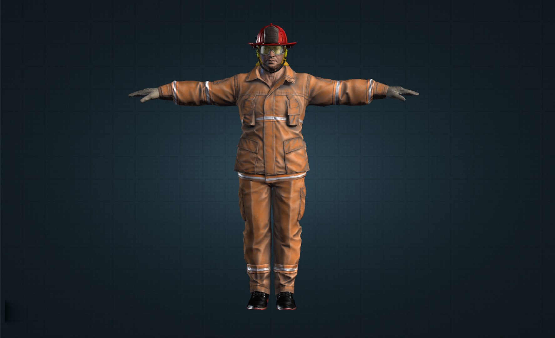3d Firefighter Character Modeled