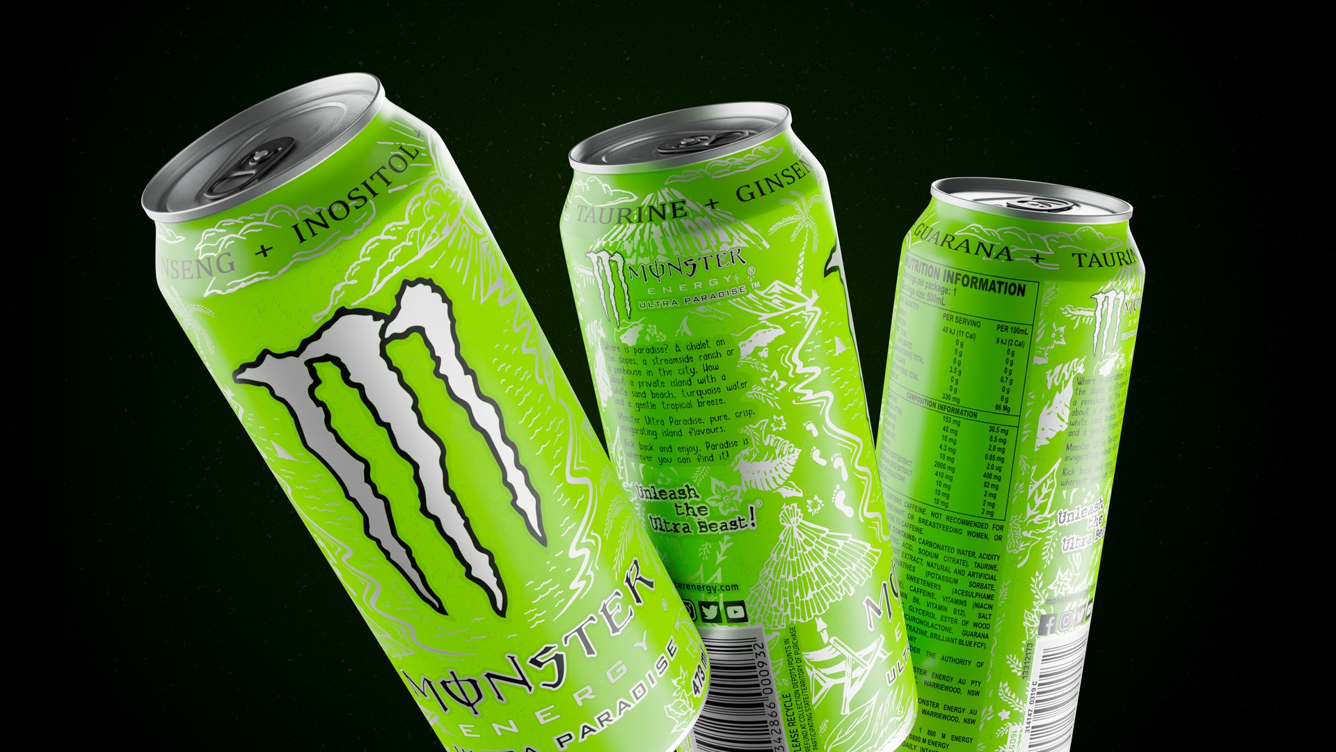 Monster energy Ultra Paradise 3D Model PBR 3D model 3D model ...
