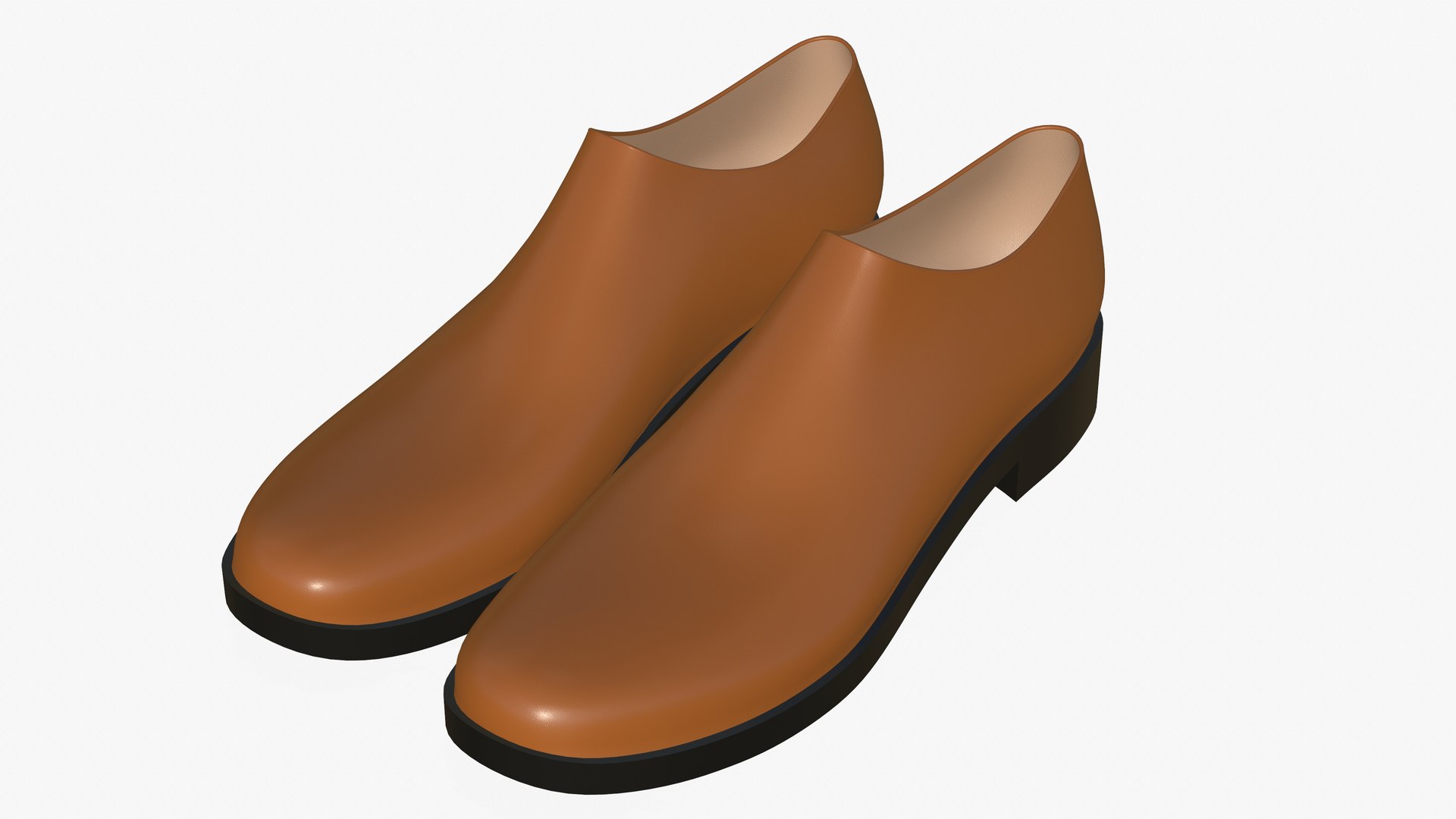 Realistic Leather Shoes Yellow 3D - TurboSquid 1881700