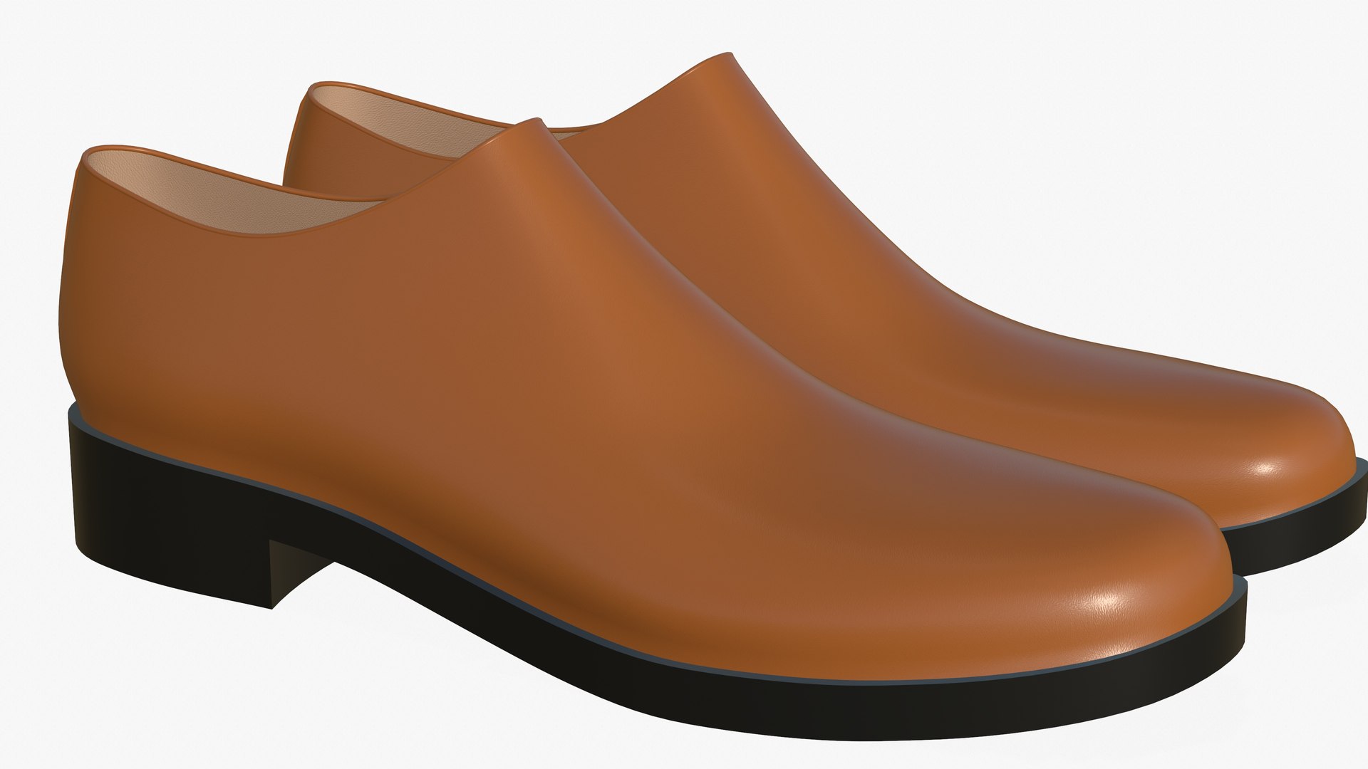 Realistic Leather Shoes Yellow 3D - TurboSquid 1881700