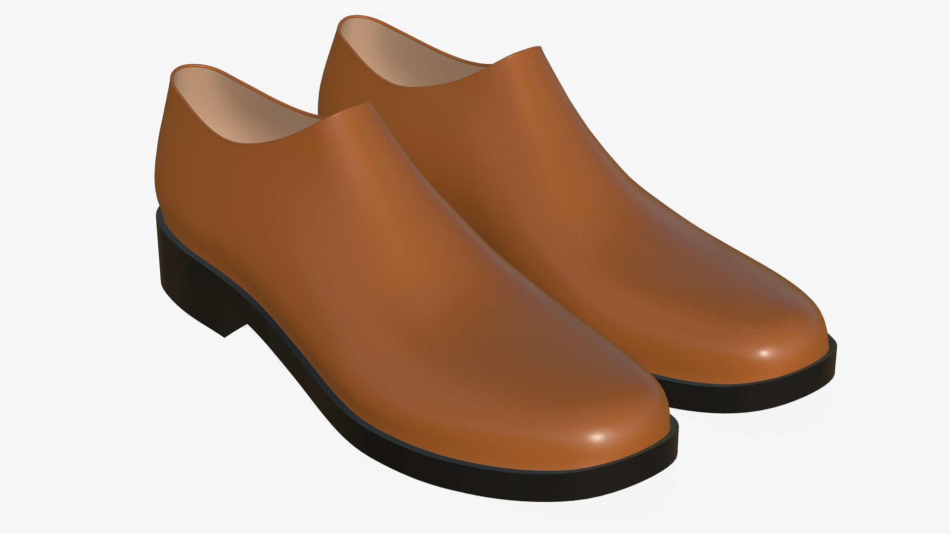 Realistic Leather Shoes Yellow 3D - TurboSquid 1881700