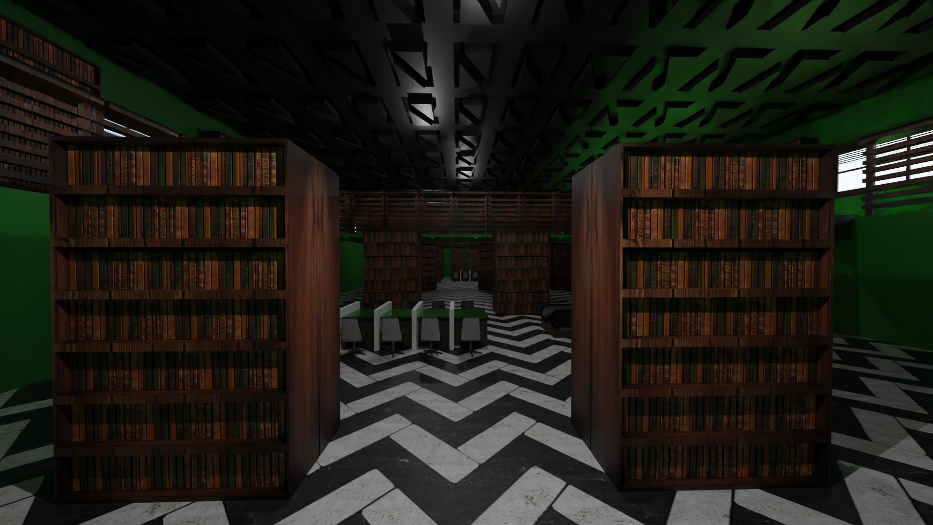 3D Library Interior - Bookstore Model - TurboSquid 2160965