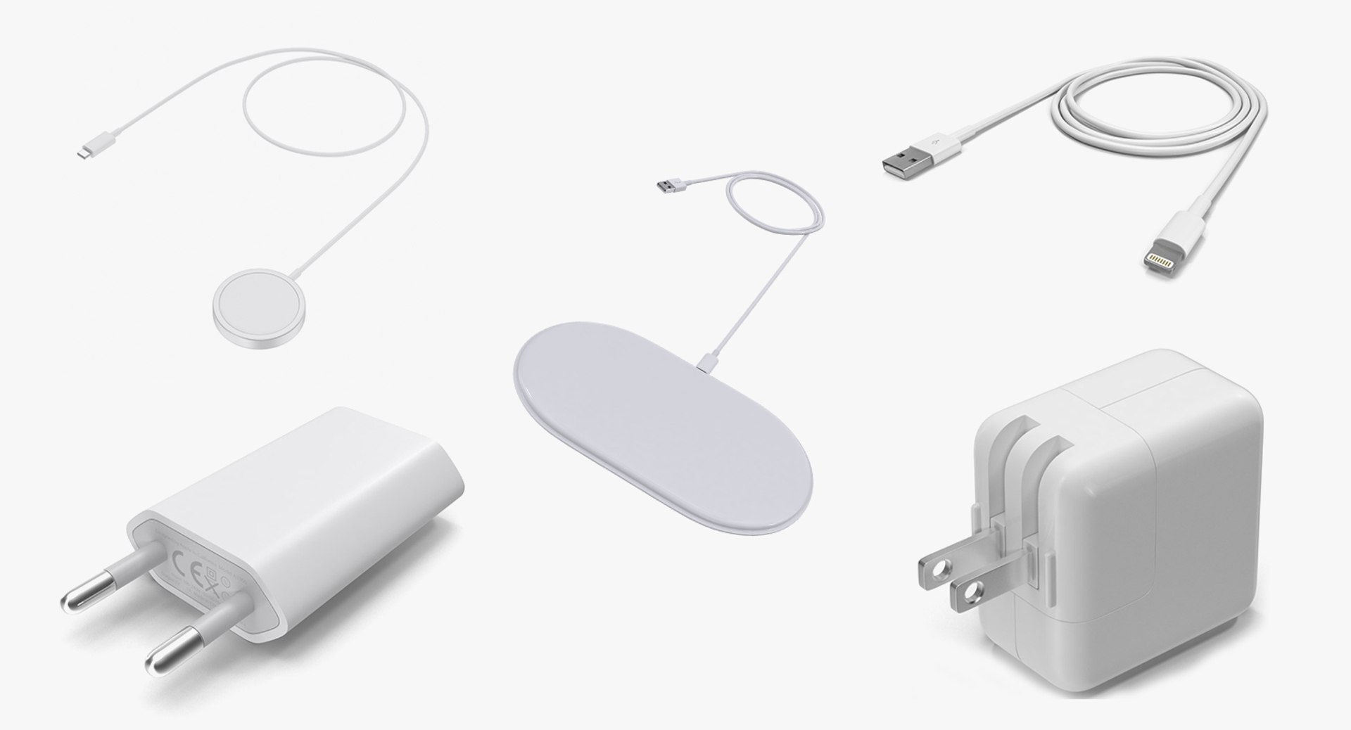 Apple chargers 2 charging 3D model - TurboSquid 1676599
