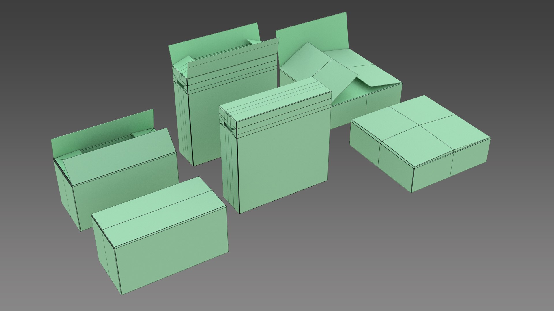 3D Cardboard Boxes - TurboSquid 1533825