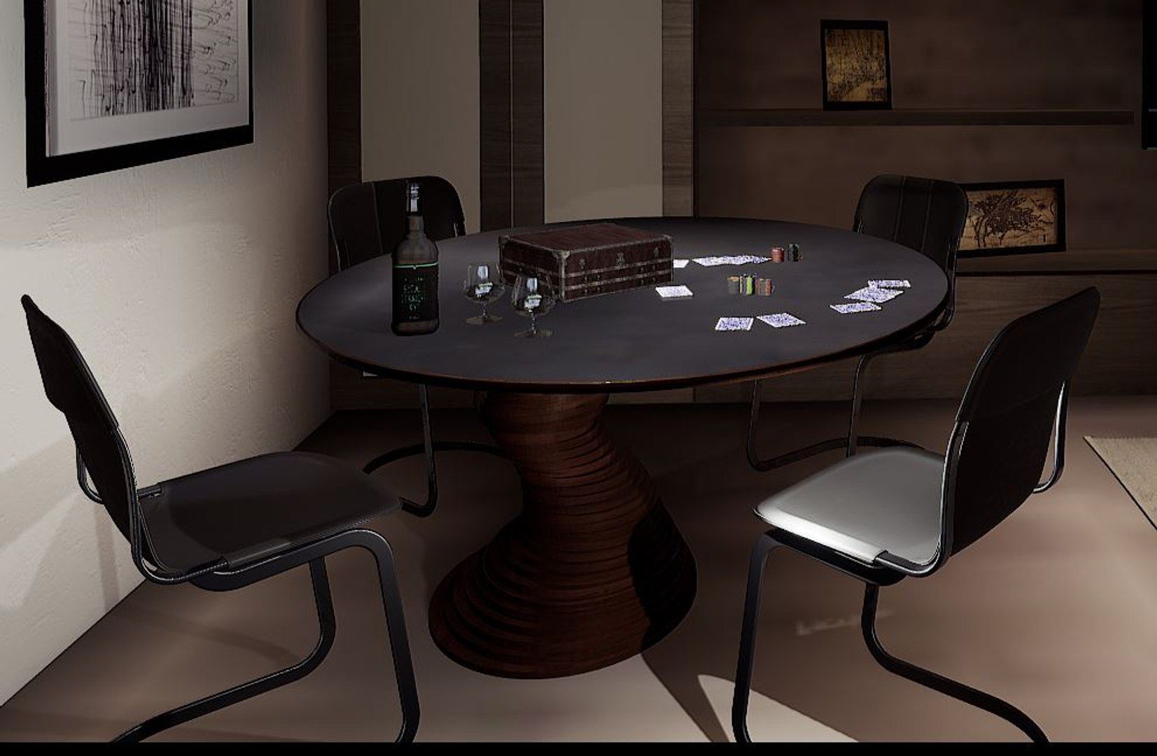 3D Poker Card Stacked Table Wood - TurboSquid 1211200