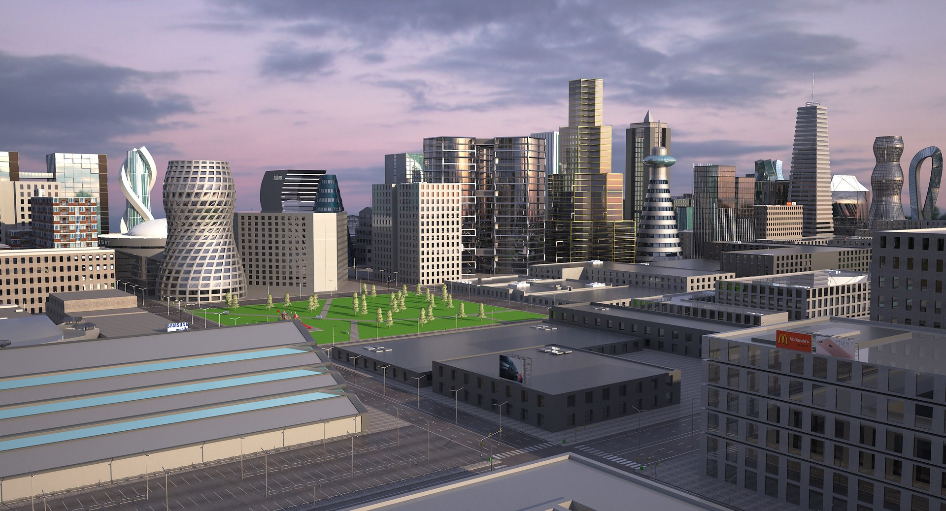 Big City Scene 3D Model - TurboSquid 1191176