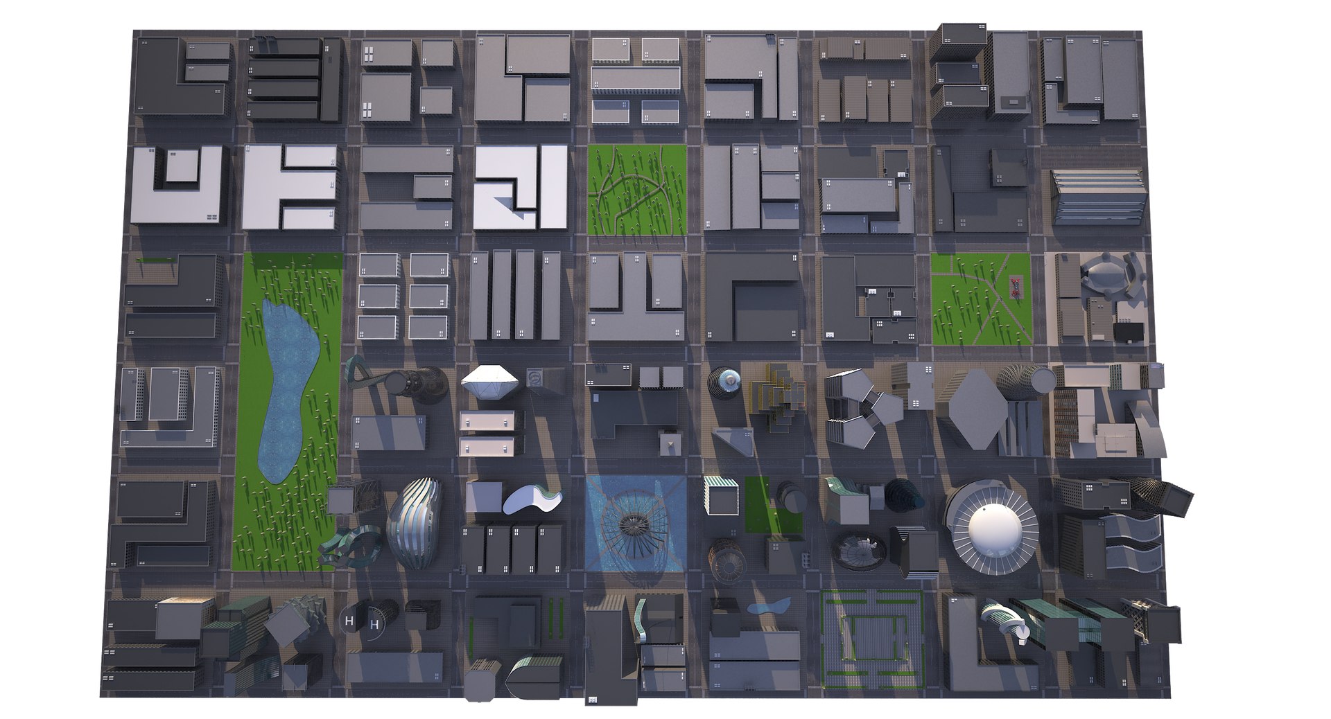 Big City Scene 3D Model - TurboSquid 1191176