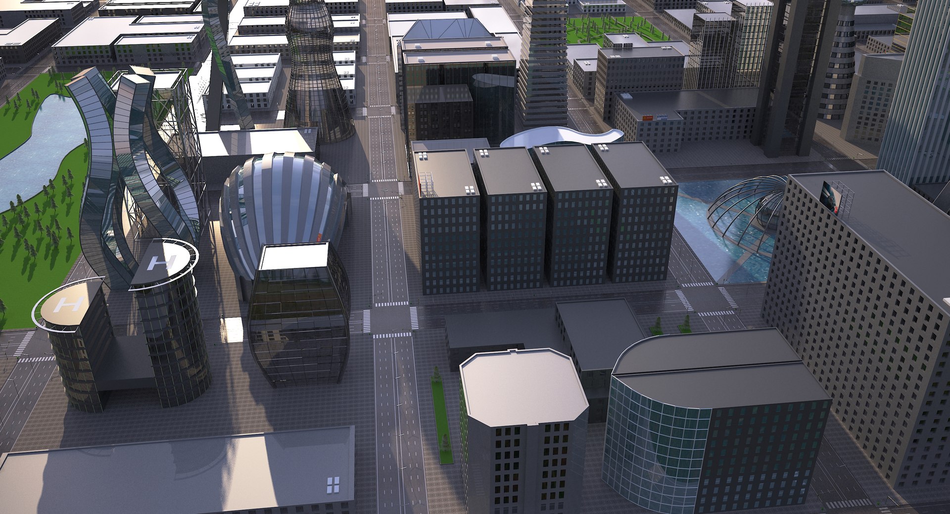 Big City Scene 3D Model - TurboSquid 1191176