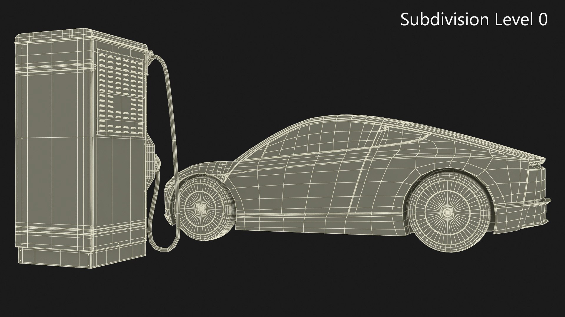 Electric Coupe Car With Freewire Ultrafast Charging Station 3D Model ...
