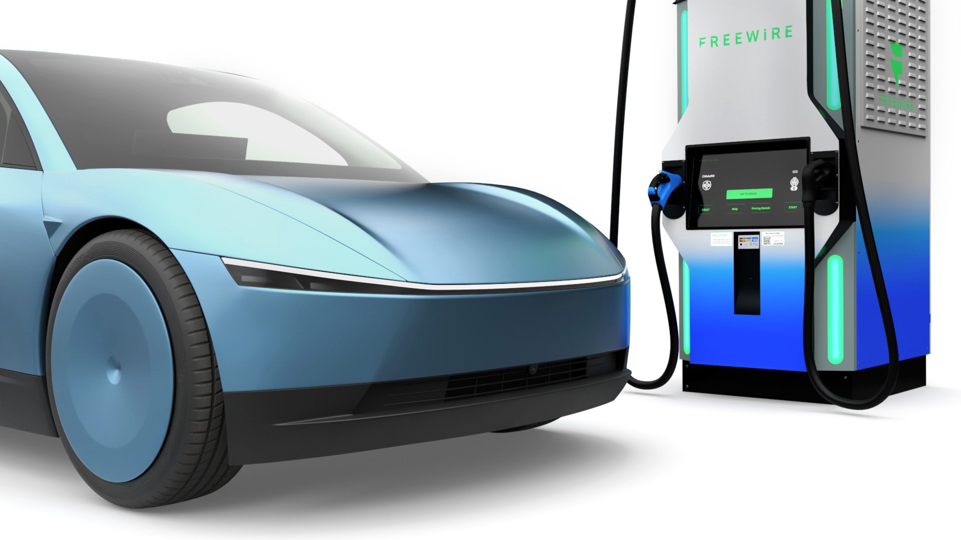 Electric Coupe Car With Freewire Ultrafast Charging Station 3D Model ...