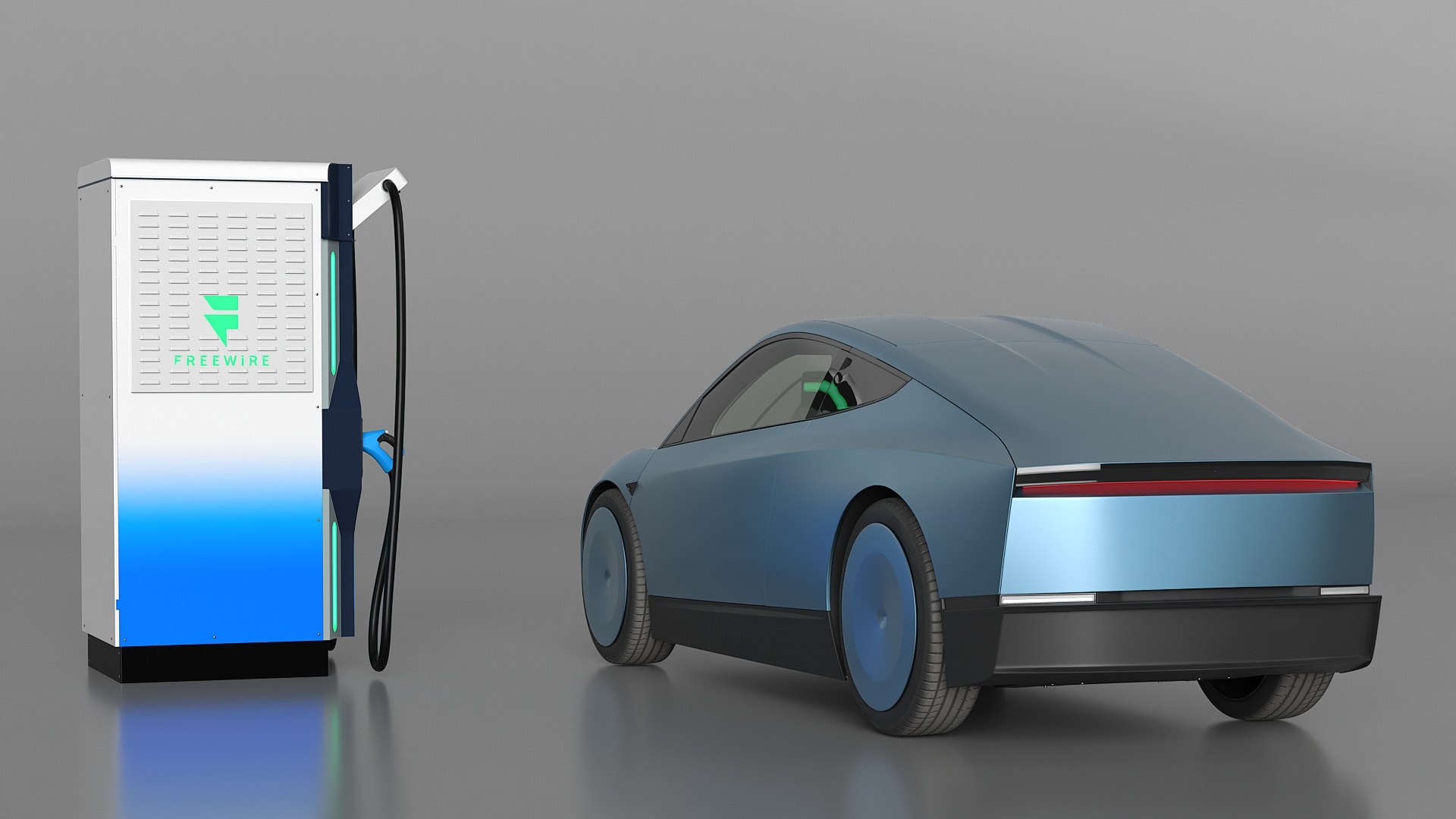 Electric Coupe Car With Freewire Ultrafast Charging Station 3D Model ...