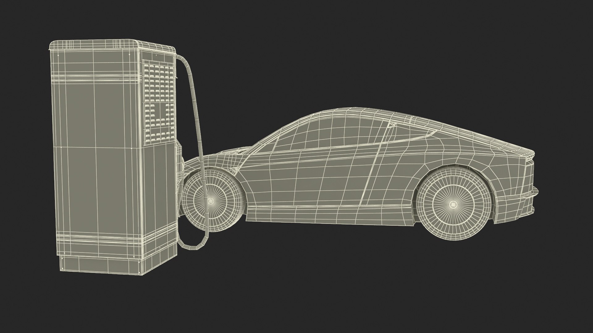 Electric Coupe Car With Freewire Ultrafast Charging Station 3D Model ...