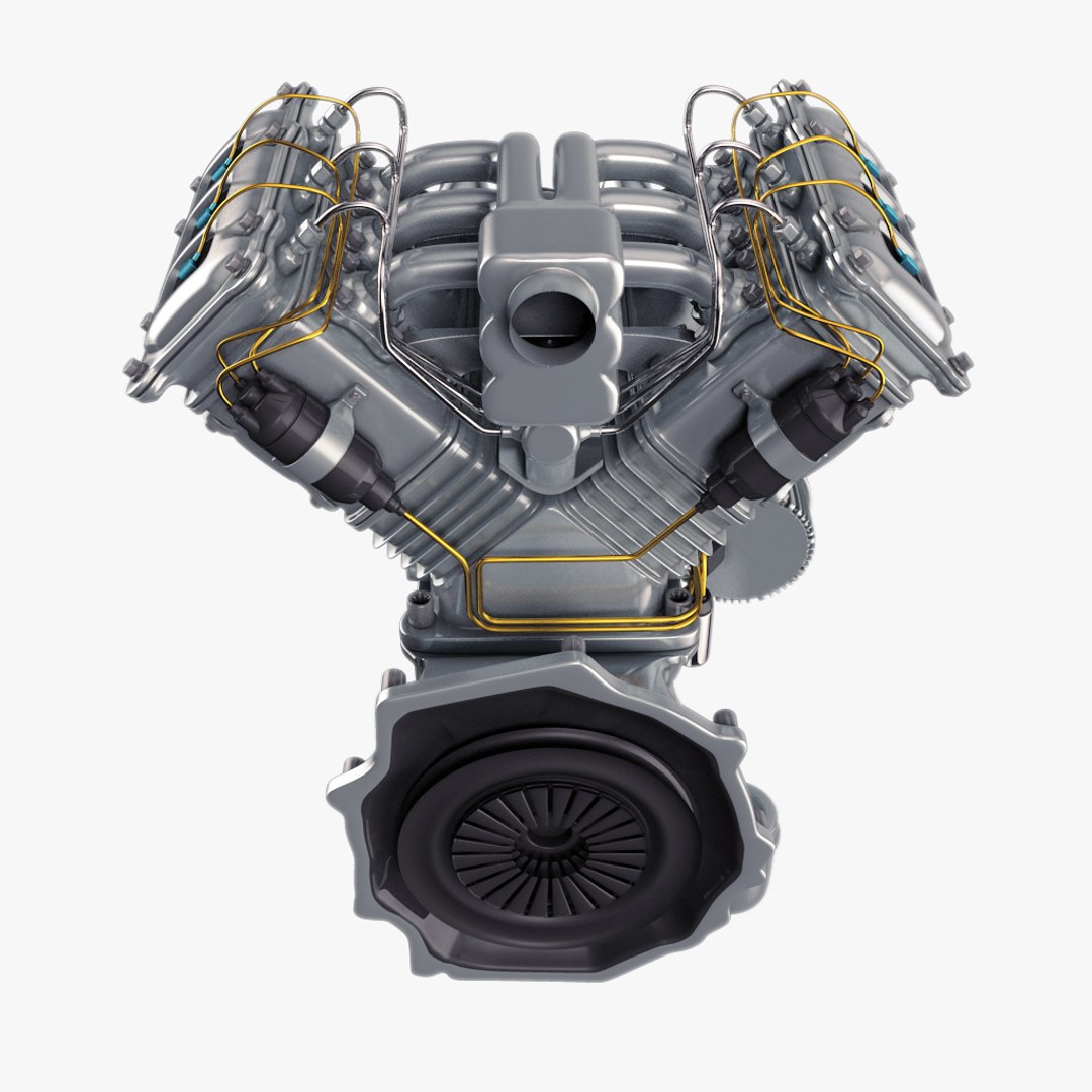 3d Engine V6 Model