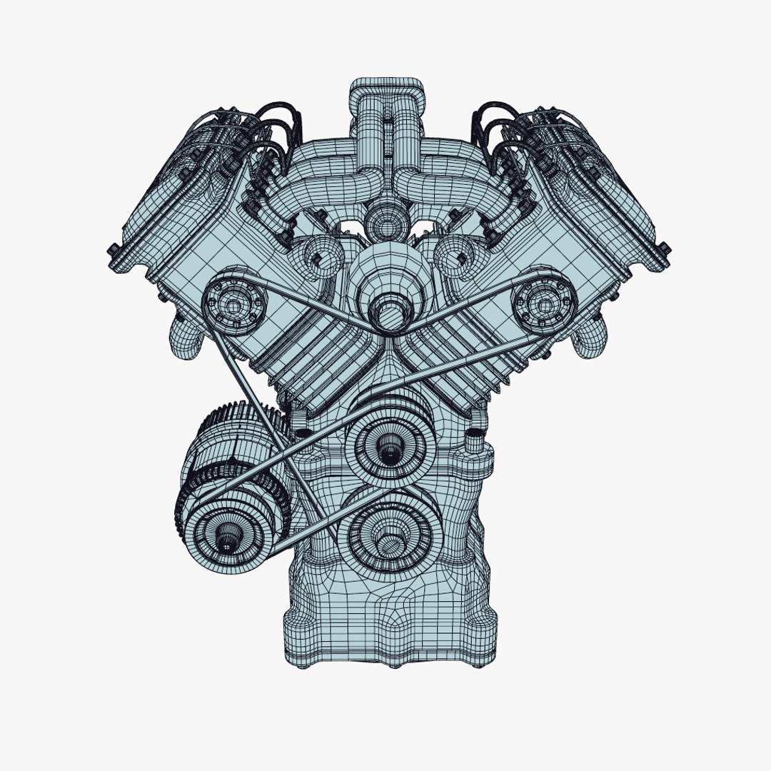 3d Engine V6 Model