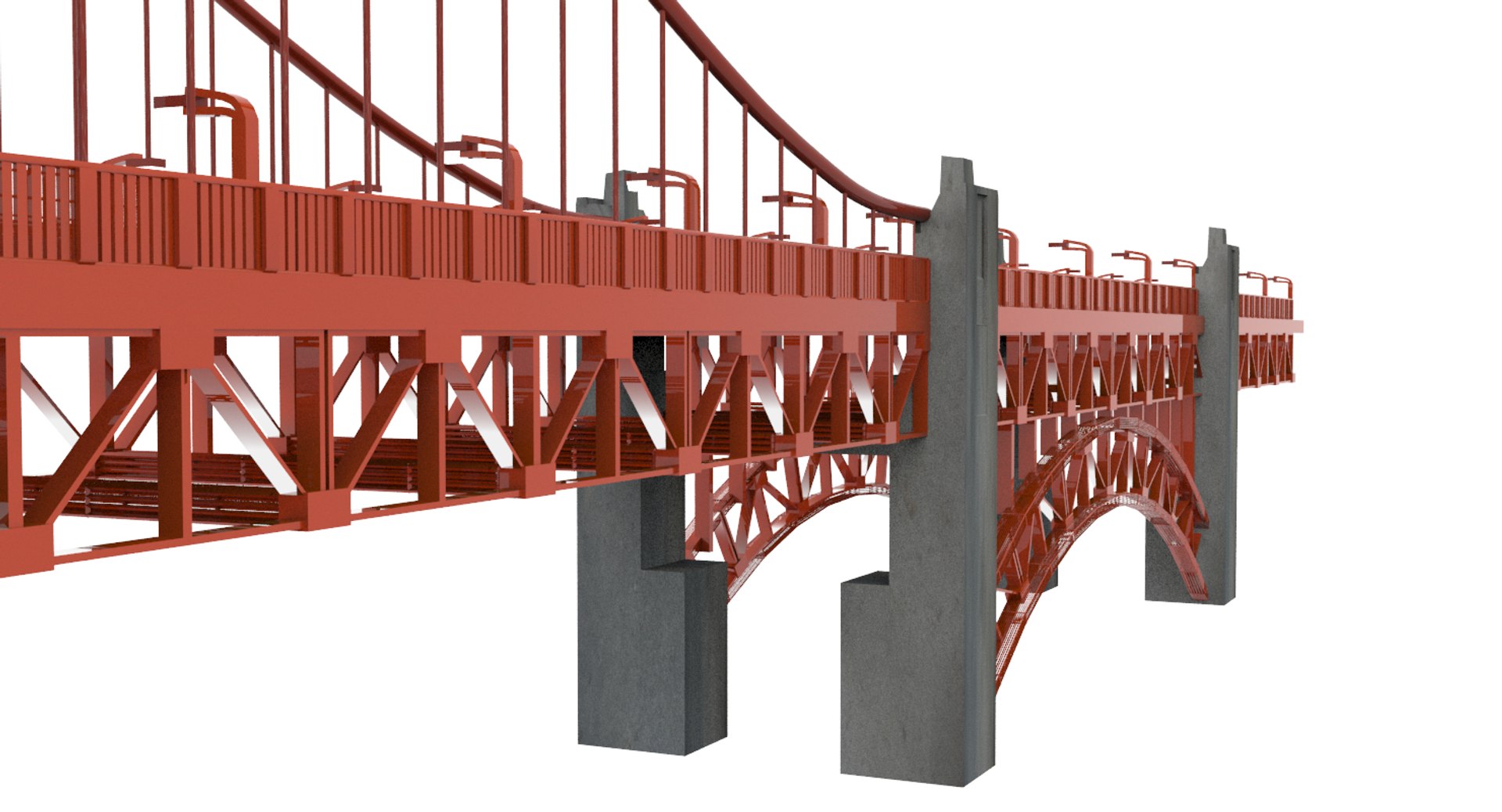 3d Obj Golden Gate Bridge
