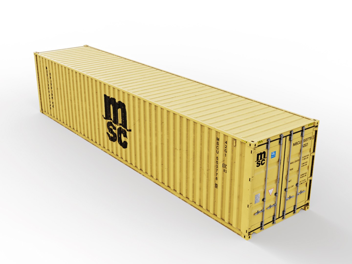 Shipping Container Msc 40 3D Model - TurboSquid 1638368