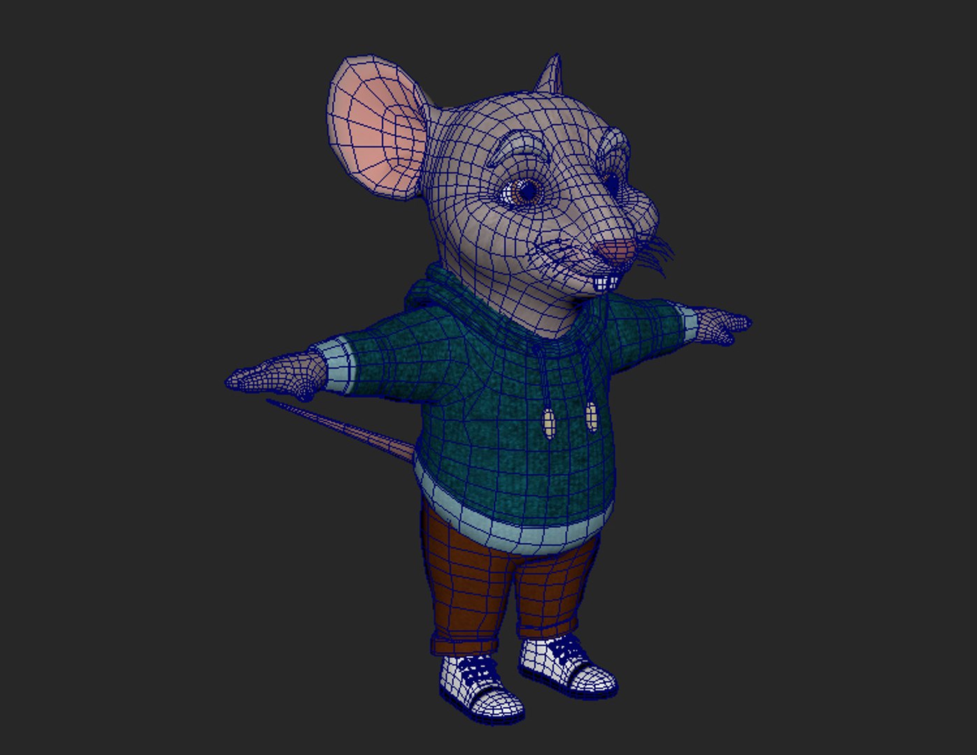 3D Cute Cartoon Rat Character - TurboSquid 1628531