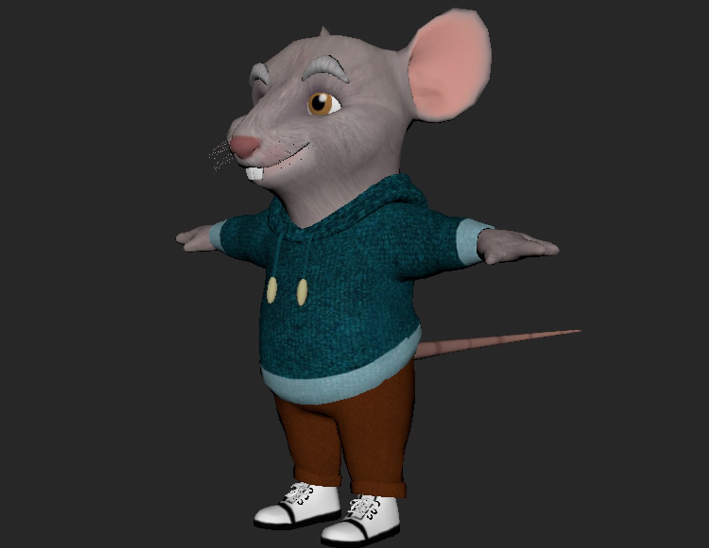 3D Cute Cartoon Rat Character - TurboSquid 1628531