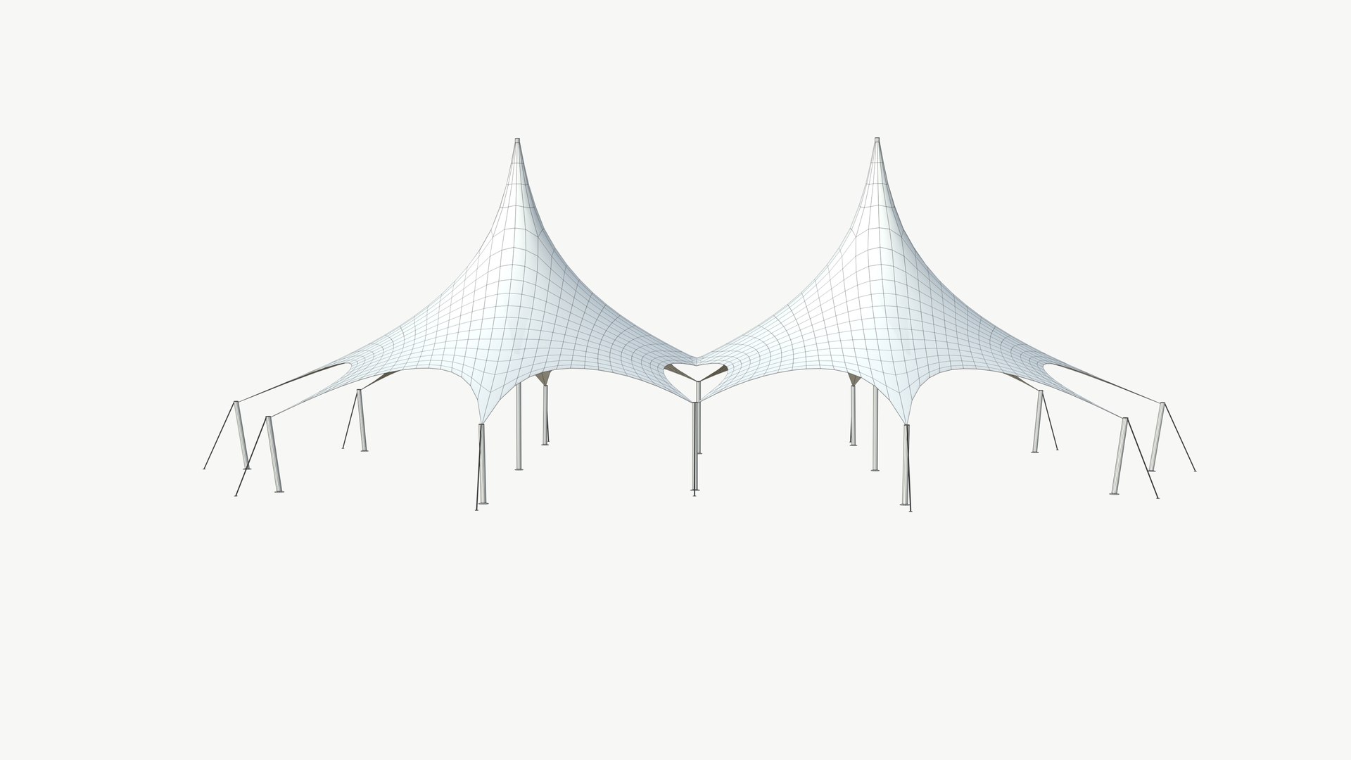 Tensile Structure Double Design 3D Model - TurboSquid 2122814
