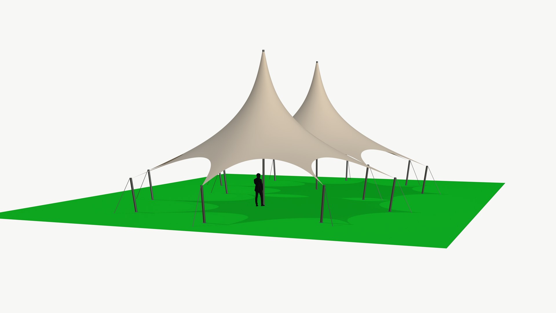 Tensile Structure Double Design 3D Model - TurboSquid 2122814