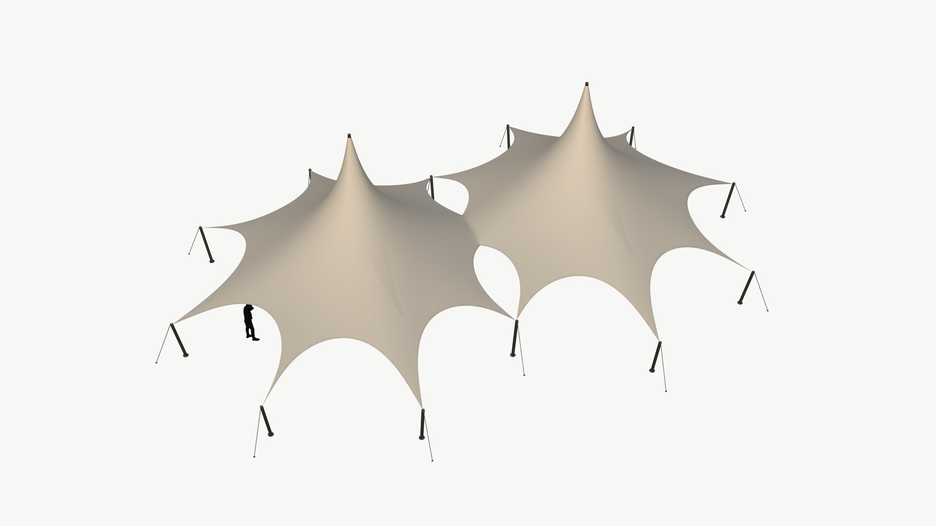 Tensile Structure Double Design 3D Model - TurboSquid 2122814