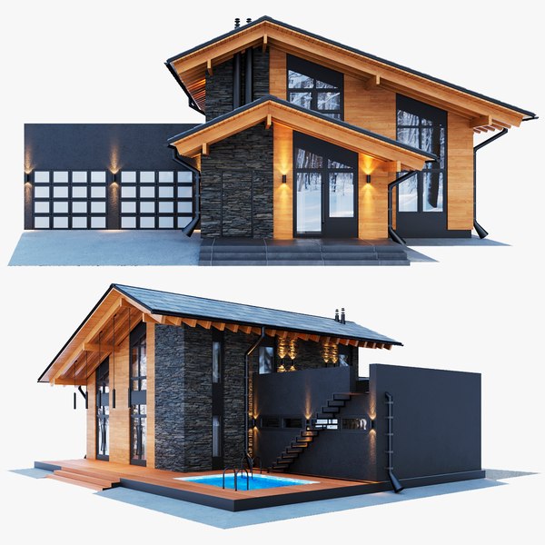 modelo 3d Modern swiss chalet - TurboSquid 1970673