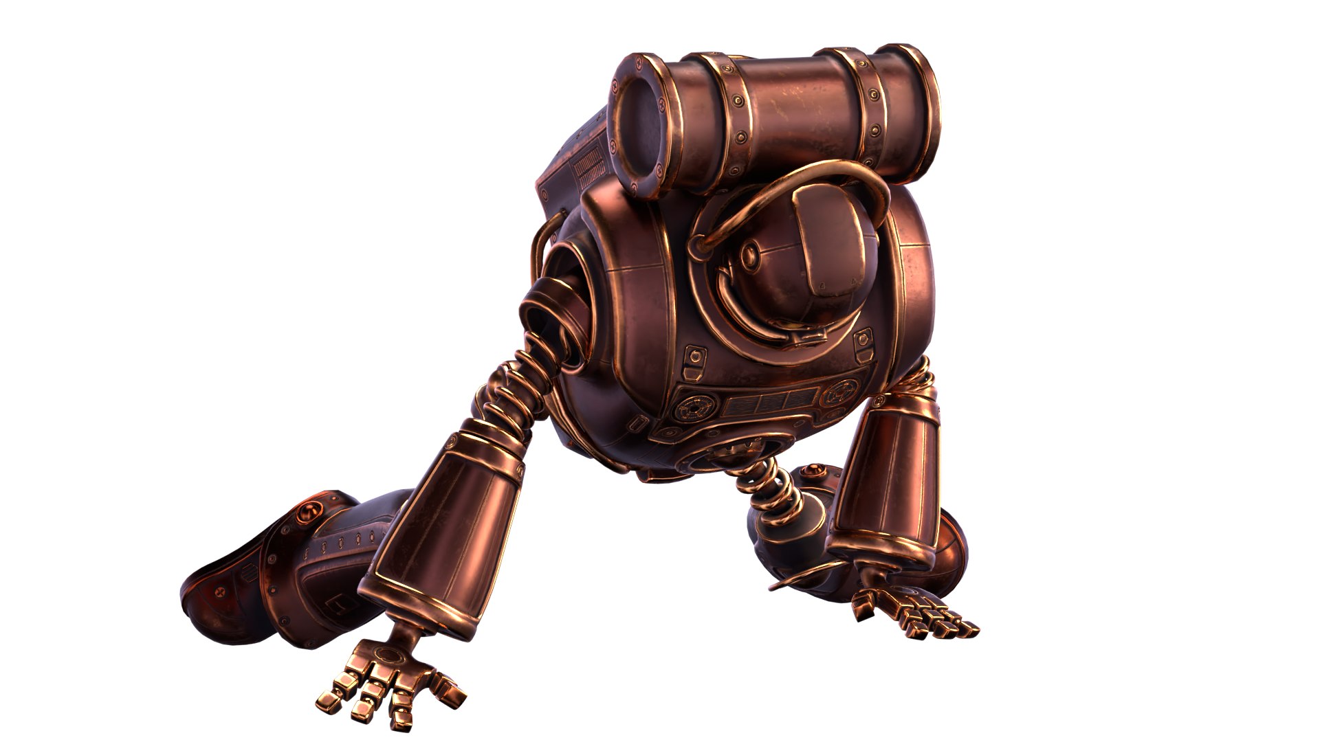 3D Model Steampunk Robot Rigged - TurboSquid 2277126