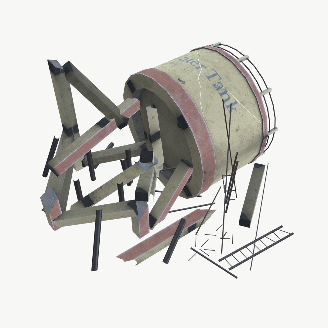 3D Model Destroy Water Tank - TurboSquid 2274871