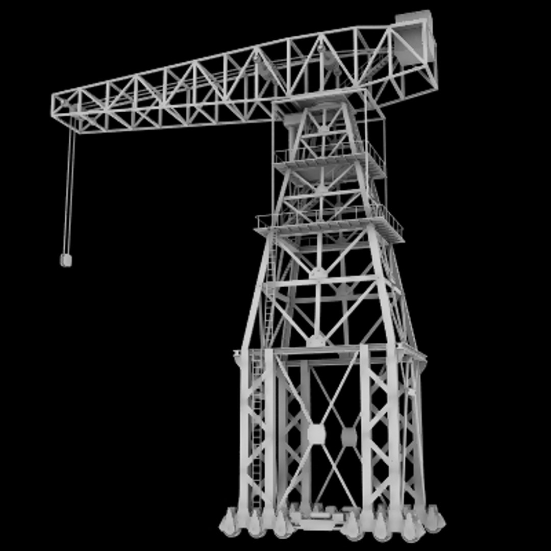 3ds Vintage Dock Crane