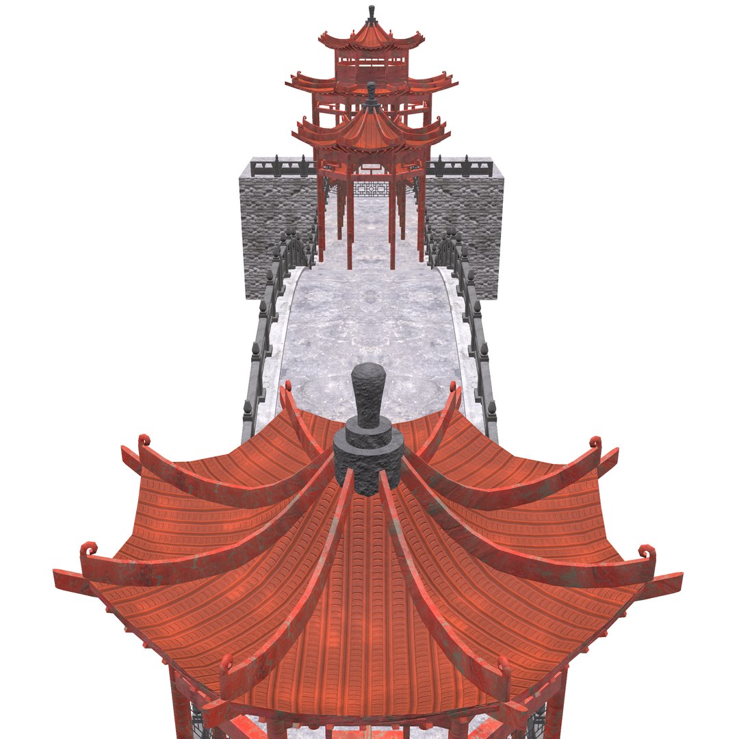 3D Asian Chinese Bridge Pavilions Model - TurboSquid 1493357