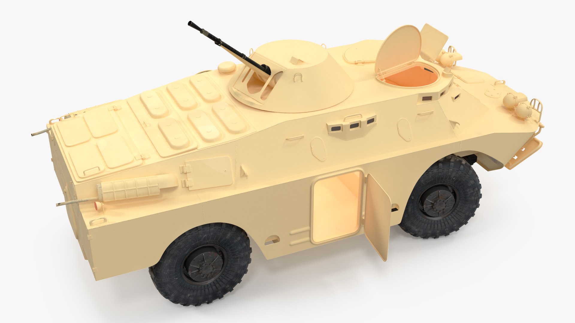 BRDM 2 Amphibious Vehicle Yellow Simple Interior Rigged model ...