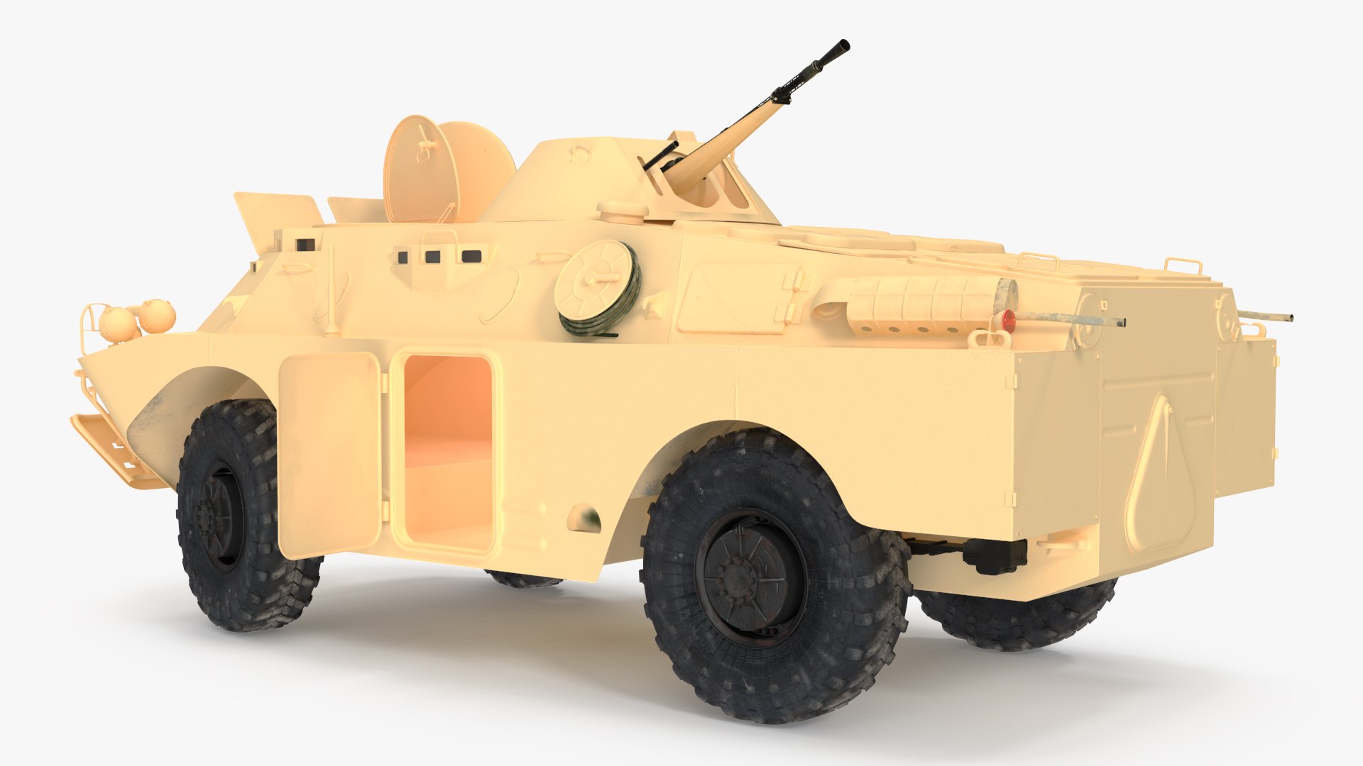 BRDM 2 Amphibious Vehicle Yellow Simple Interior Rigged model ...