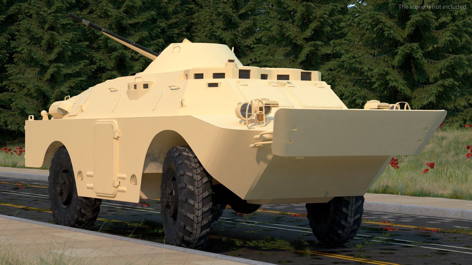 BRDM 2 Amphibious Vehicle Yellow Simple Interior Rigged model ...
