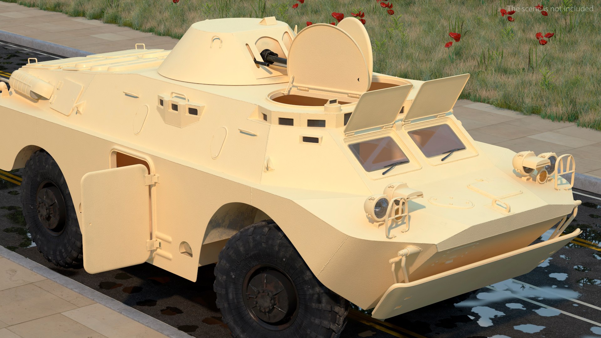 BRDM 2 Amphibious Vehicle Yellow Simple Interior Rigged model ...