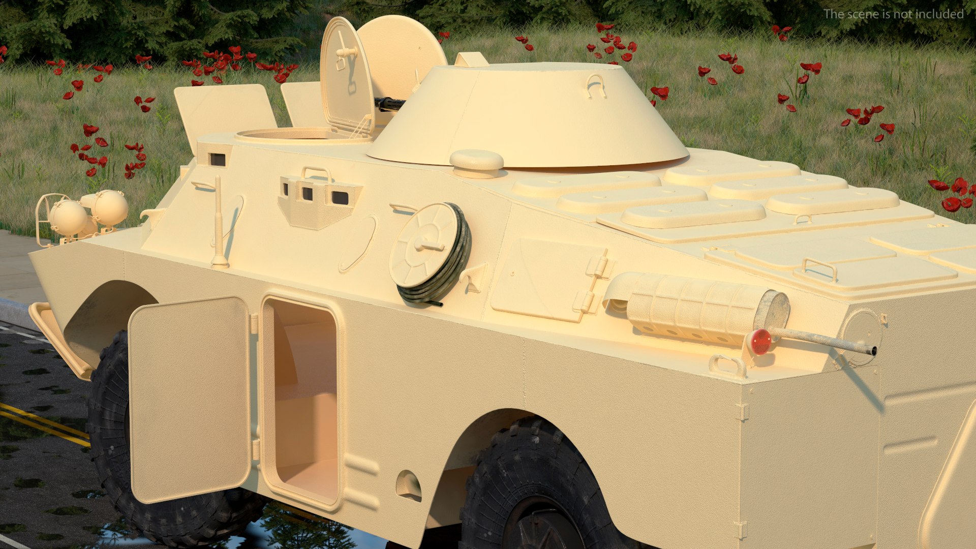 BRDM 2 Amphibious Vehicle Yellow Simple Interior Rigged model ...