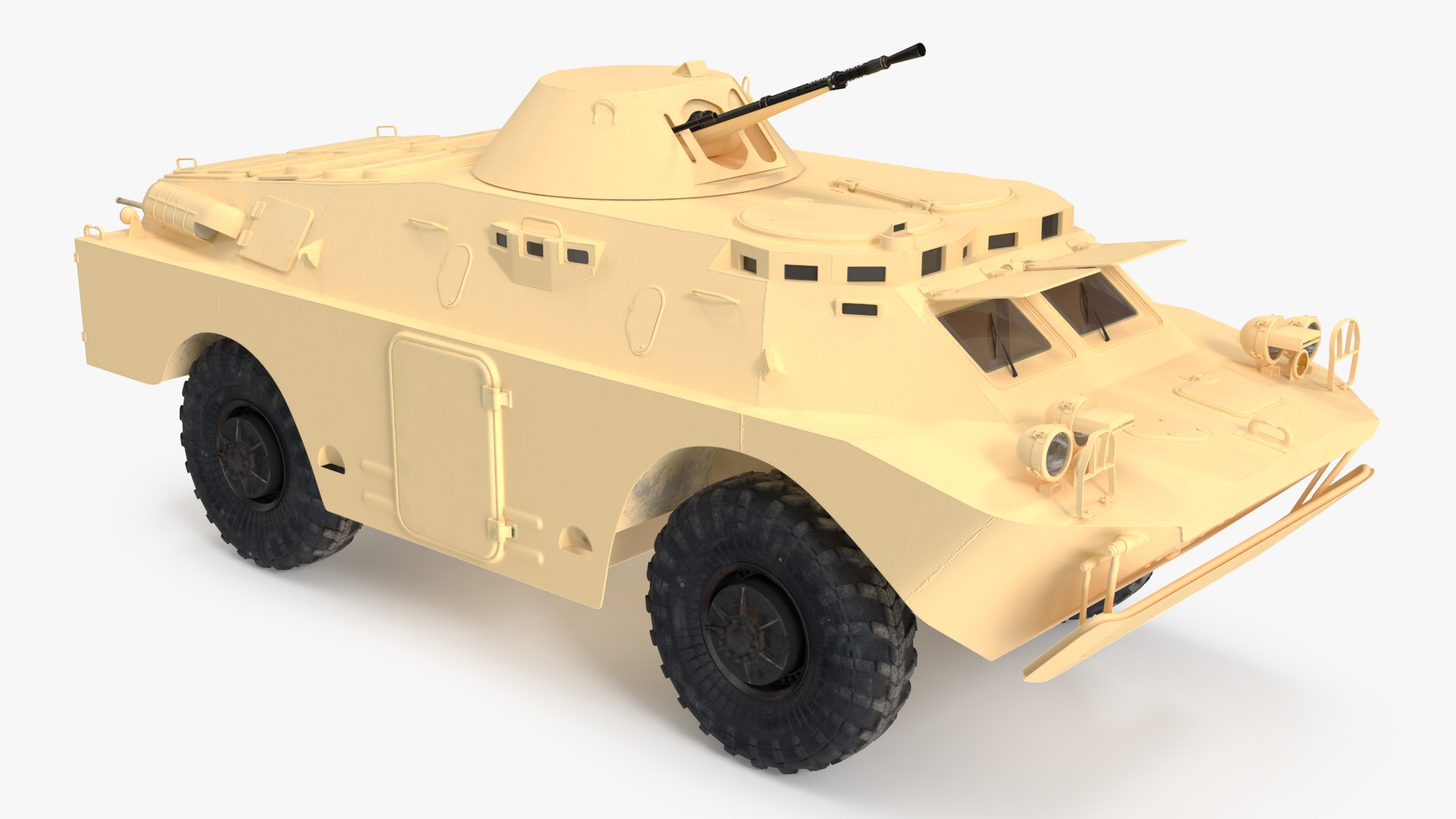 BRDM 2 Amphibious Vehicle Yellow Simple Interior Rigged model ...
