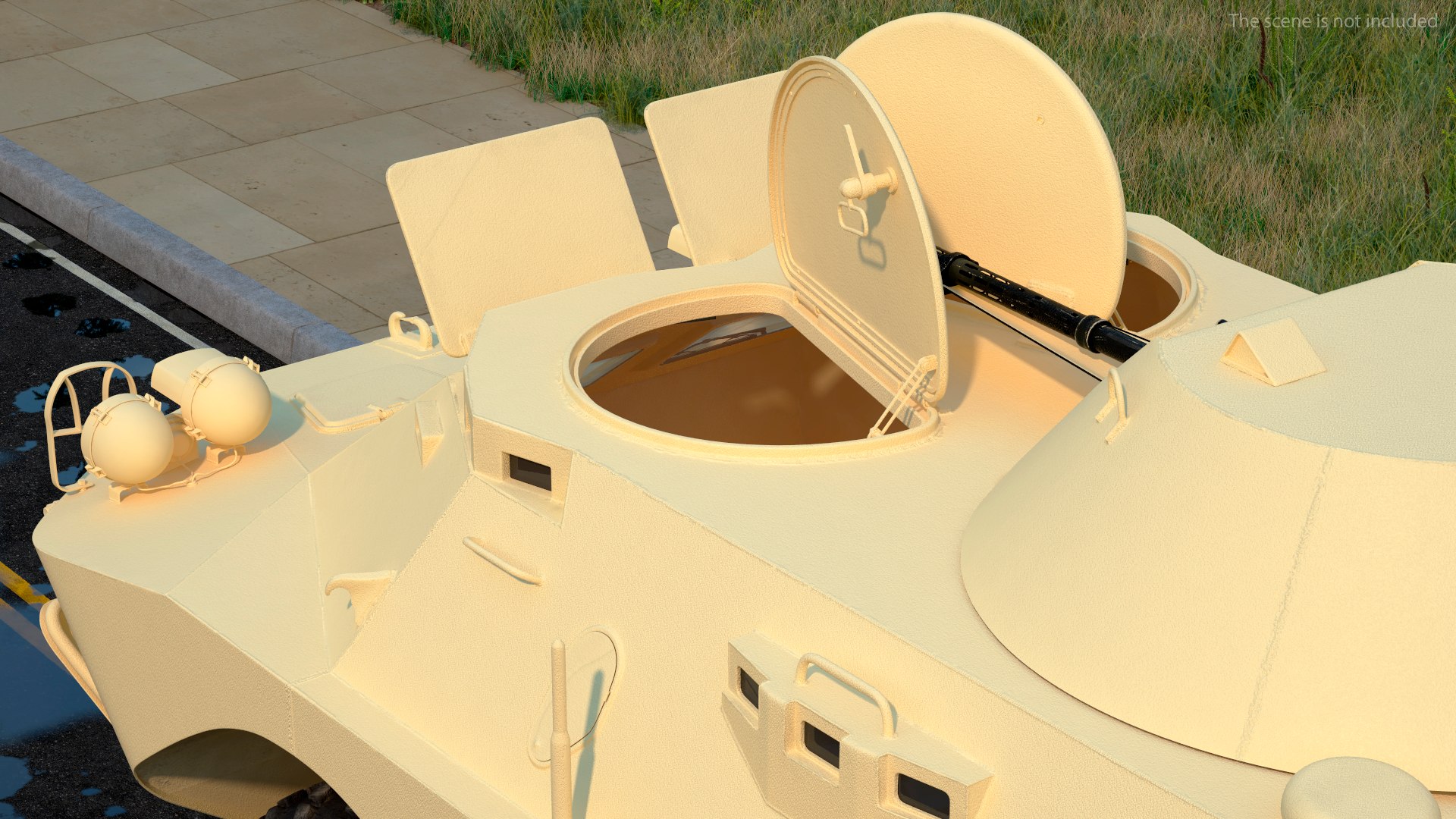 BRDM 2 Amphibious Vehicle Yellow Simple Interior Rigged model ...