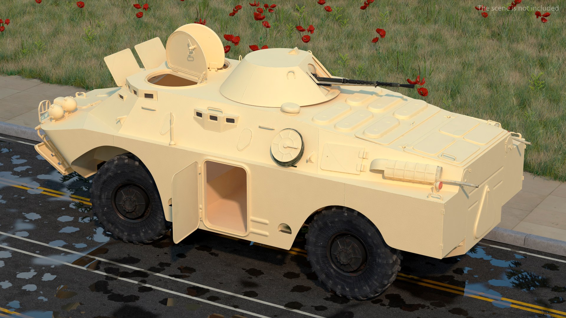 BRDM 2 Amphibious Vehicle Yellow Simple Interior Rigged model ...