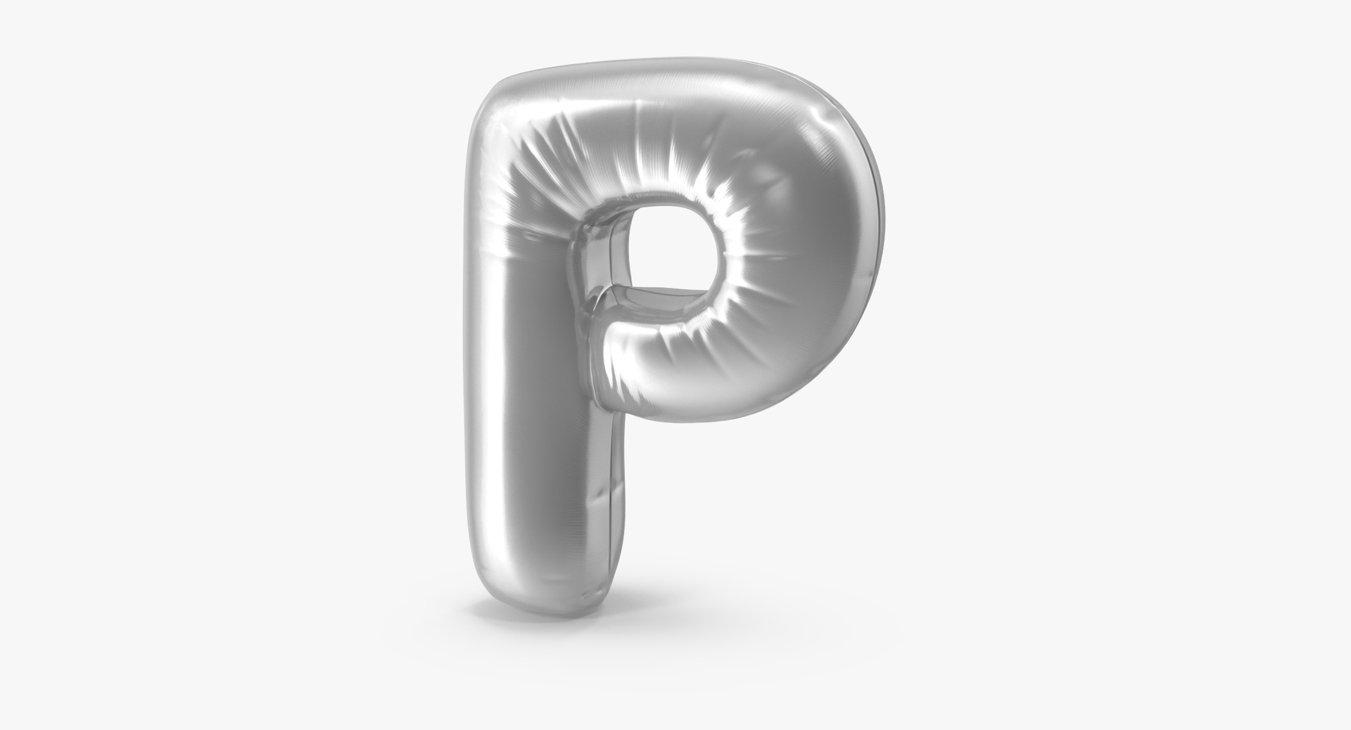 3D foil balloon letter p model - TurboSquid 1217166