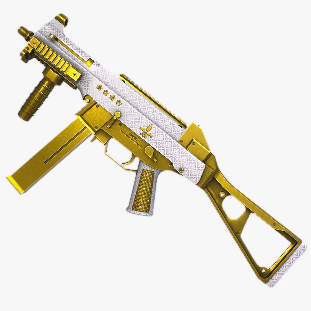 3D Royal Gold UMP45 Model - TurboSquid 2422462