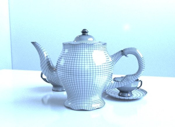 3D tea set gold - TurboSquid 1248800
