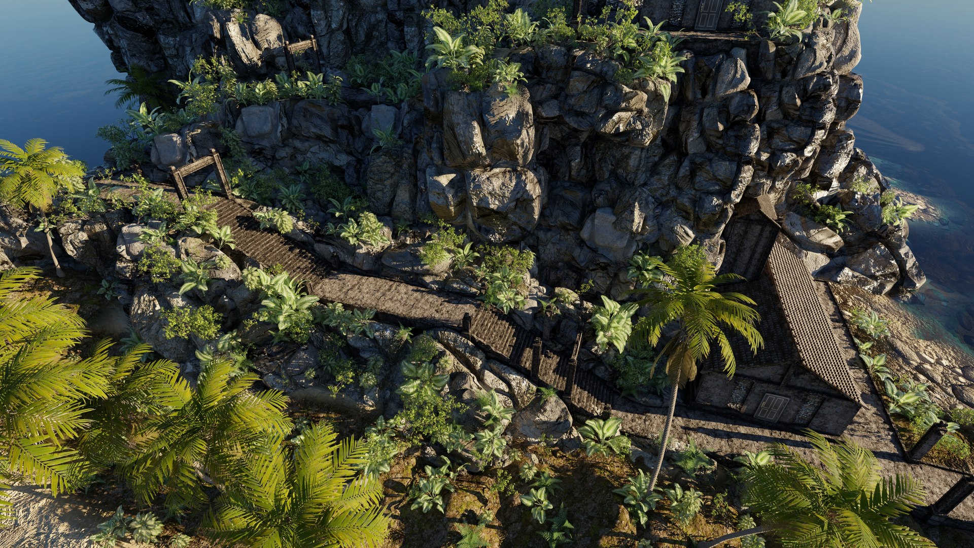 3D Island Watch Tower Scene - TurboSquid 2221807