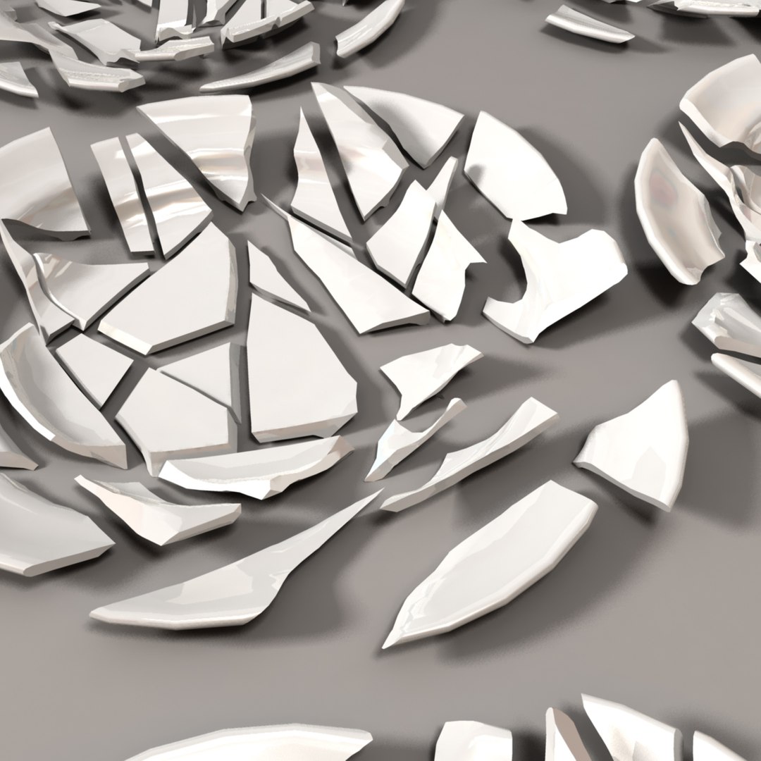 3d Model Smashed Plates