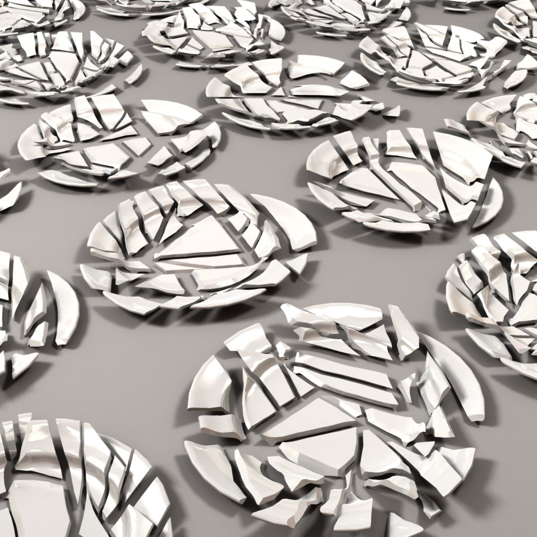 3d Model Smashed Plates